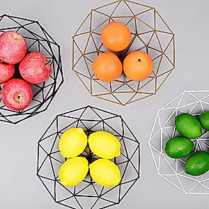 Fruit Stand Vegetables Serving Bowls Basket Holder for Kitchen Counter,Table Centerpiece Decorative,Countertop,Home Decor,Metal Iron Wire,Modern Stylish Rack for Banana,Fresh Veggie,Orange,Buffet,Eggs