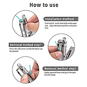 Quick-Release Pocket Clip, Multi-Tool Pocket Clip for Leatherman Wave with Lanyard Ring, Stainless Steel Leatherman Surge Accessories for Charge AL, Charge ALX, Charge Ti and Charge TTii(2 Pack)