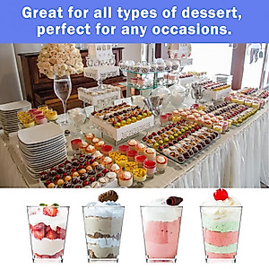 Monrocco 50 Pack 5 oz Plastic Dessert Cups with Lids and Spoons, Mini Parfait Cups with Lids Appetizer Cups for Party, Clear Mini Dessert Cups with Spoons Yogurt Dessert Shooter Cups for Pudding