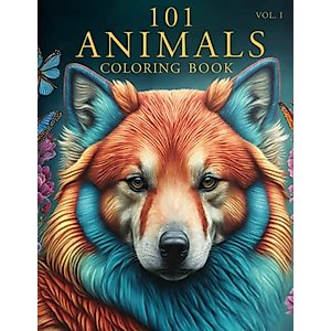 101 Animals Coloring book Vol. 1: Great Gift for Boys & Girls Ages 4-8, 4-10, or Adults looking for Relaxation / Stress-Relief