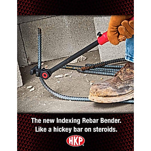 Crescent H.K. Porter 3/8" (3) and 1/2" (4) Extendable Indexing Rebar Bender, RB4, Red/Black