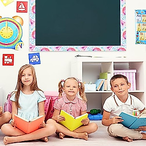 Boho Bulletin Board Border Boho Rainbow Bulletin Board Borders Rainbow Straight Borders with Polka Dots and Hearts Classroom or Home School Decoration (Tie-Dye,65 Feet)