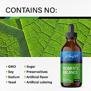 Women's Balance Tincture (4 Fl. Oz.) - Liquid Extract Relief for Pre-Menstrual & Menopausal Symptoms - Vitex, Dong Quai, Maca, Rhodiola, Ashwagandha, Motherwort, Milk Thistle