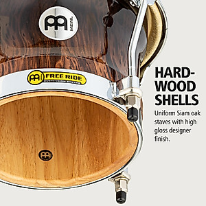 Meinl Percussion FWB400BB Free Ride Series Wood Bongos, Brown Burl Finish