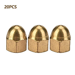 Brass Acorn Nut Kit Dome Brass Hex Acorn, M5 Brass Acorn Nuts Head Cap Hex Nuts Set Vehicle Fasteners (M3(20PCS))