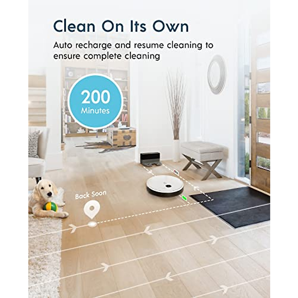 Yeedi vac max Robot Vacuum Mop Combo - 2-in-1, Powerful 3000Pa Suction, Up to 200 Minutes Runtime, Smart Mapping, Carpet Detection, Editable Map for Precise Cleaning on Hard Floors