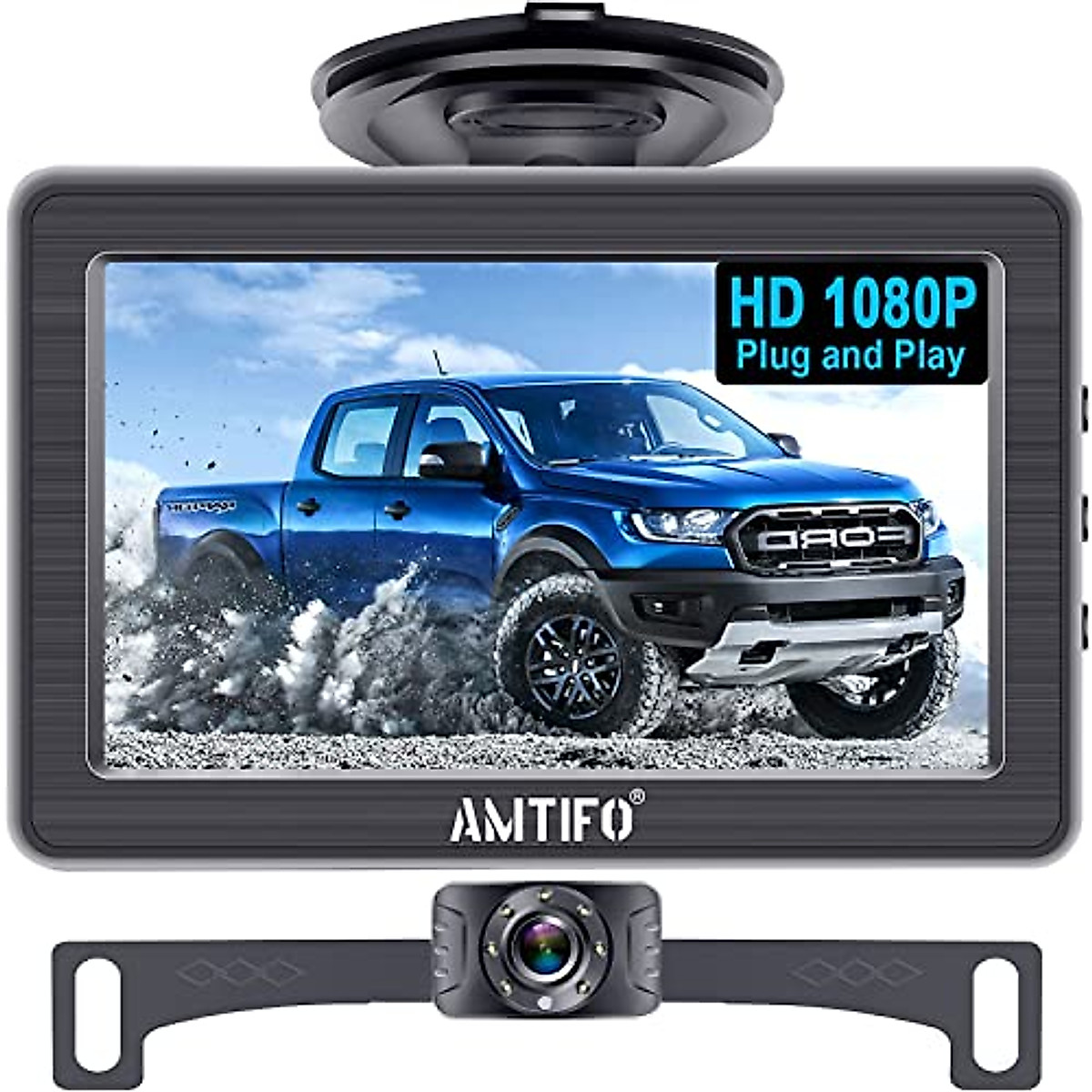 AMTIFO Backup Camera HD 1080P Rear View Monitor for Car Truck Camper Minivan Reverse Cam System License Plate Waterproof Clear Night Vision DIY Guidelines A2
