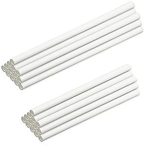 Jyongmer 24Pcs Plastic White Cake Dowel Rods 9.5" and 12" Length Cake Sticks Cake Dowel Straws for Tiered Cake Construction and Stacking