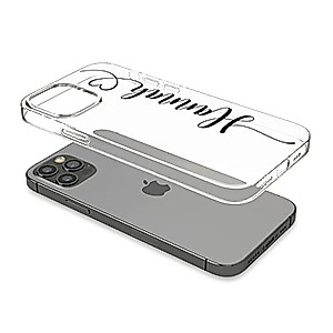 Liana Cases Custom Case for iPhone 14 Pro Max 13 mini 12 11 SE Xr Xs X 10r 10s 10 8 Plus 7 Create Your Personalized Name Handwritten Style Clear Phone Cover