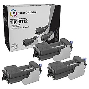 LD Compatible Toner Cartridge Replacement for Kyocera-Mita FS-4100dn TK-3112 (Black, 5-Pack)