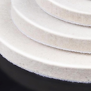 JUNLIXN 6" Wool Polishing Pads, 5pcs Wool Felt Polishing Pad Buffing Wheels Flocking Hook & Loop Back for Random Orbital Sander