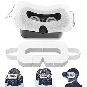 Geekria 100Pcs VR Mask Disposable Face Cover, Disposable Protector for Oculus Quest VR, Prevent Eyes (White)