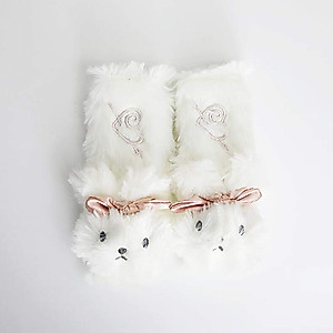 seemehappy Fluffy Cute White Bunny Neck Pillow Soft Car Headrest Pillow Cute Car Interior Accessories for Girls (Bunny Seat Belt Covers 2pcs)