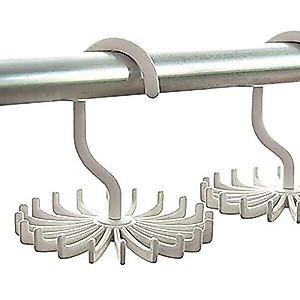 Z ZICOME 3 Pack Twirl Ties Rack Closet Organizer Tie Hanger Hook Headband Holder (White)
