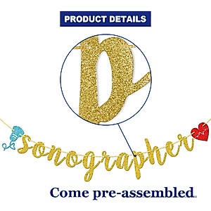 Sonographer Banner, Sonographer Decor, Sonographer Party Supplies, Sonographer Graduation Party Decorations (Gold Glitter)