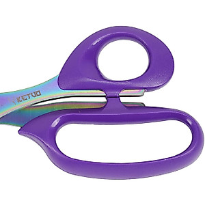 Ketuo Extra Sharp Sewing Scissors Heavy Duty Titanium Coating Forged Stainless Steel Multi-Purpose Shears for Fabric Leather, Dressmaking, Tailoring, Quilting, Home & Office, Art & School (10 Inch)