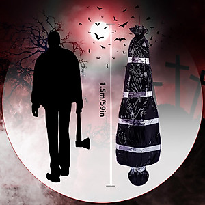 Niaoyun Halloween Decorations Dead Victim Props, Hanging Corpse Dead Victim Props Halloween Decorations, Scary Fake Corpse in Bag Hallowmas Outdoor Prop Creepy Haunted House Decor