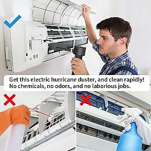 Compressed Air Duster, Electronic Air Duster, Portable 45000 RPM Cordless Dust Blower, 6000mAh Battery Air Can Duster, Powerful Computer Keyboard Cleaning Air Spray, Rechargeable Electric Canned Air