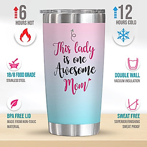 OASSIE Mothers Day Gifts for Mom from Daughter Son Kids - 20 oz Stainless Steel Insulated Coffee Tumbler with Lid - Mother's Day Birthday Gifts for Mom Mama Stepmom Mother in Law, Presents for Women