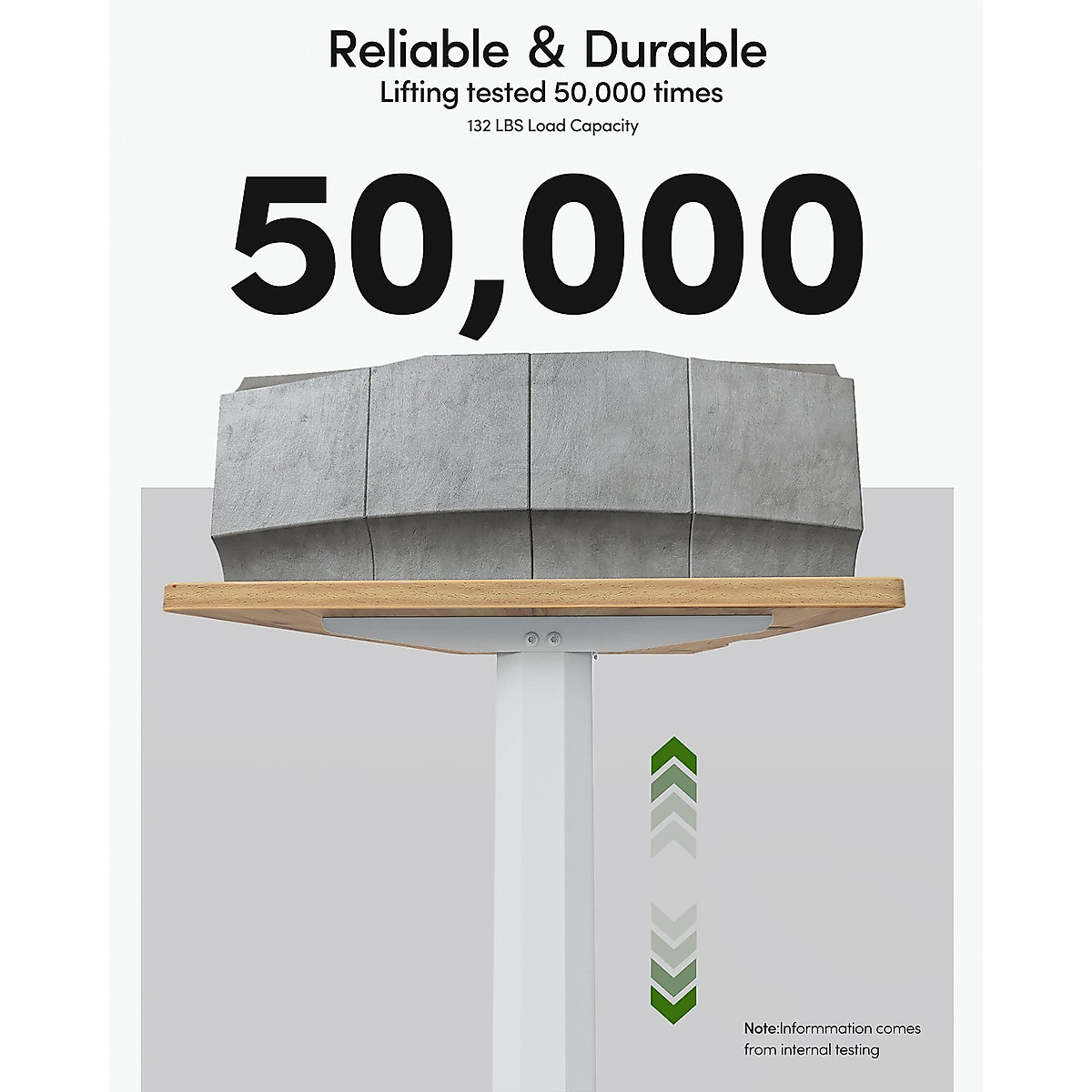 BANTI 44"x24" Standing Desk, Electric Stand up Height Adjustable Home Office Table, Sit Stand Desk, Light Rustic Brown Top