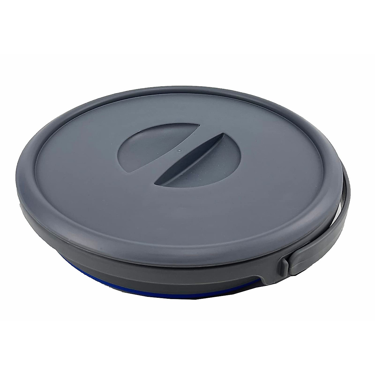 SAMMART 5.5L (1.4 Gallon) Collapsible Plastic Bucket with Lid - Foldable Round Tub with Lid - Portable Fishing Water Pail - Space Saving Outdoor Waterpot. (Purplish Blue +Turquoise Blue)