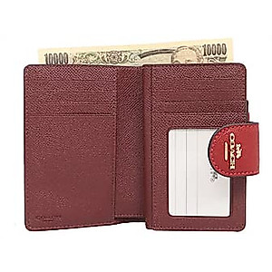 Coach Crossgrain Leather Medium Corner Zip Wallet Style No.6390 Red