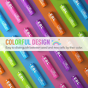 EBL Rechargeable AAA Batteries 10 Pack, 1.2V NiMH Pre-Charged Triple A Battery 1100mAh