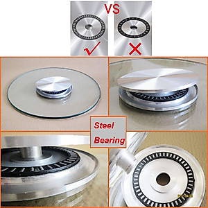 90cm/35inch Rotating Turntable Lazy Susan for Kitchen Dining Table Tabletop, 9mm Thick Round Clear Glass Rotating Tray Serving Plate, Explosion-Proof Tempered Glass