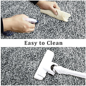 IMINROME Shag Area Rugs for Bedroom Living Room Thick Area Rugs 11x15 Non-Shedding Shaggy Carpet for Living Room with Non-Slip Bottom, Grey, 11x15 Feet