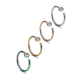 KOICCVQQ Charm Colour Nose Nail Studs Diamonds Body Piercing Opening Design Handmade Hypoallergenic Piercing Trinket Creative Personality Unique Set Water Drill Nose Nail Studs Gold