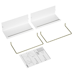 SZQINJI Magnetic Spice Rack Organizer Set of 2, Strong Magnetic Shelf for Refrigerator Space Saving Kitchen Organization, Metal Fridge Shelves for Holding Spices, Jars, Bottle, White