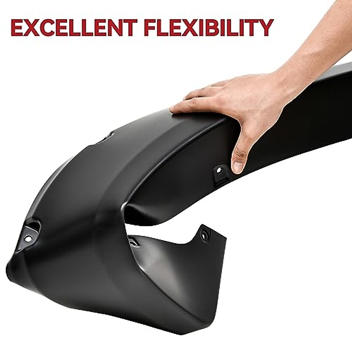 LEDKINGDOMUS Fender Flares Kit Compatible for 2004-2008 Ford F150 Styleside, 2006-2008 Lincoln Mark LT, Dura-Flex Material Smooth Black Finish Front Rear Wheels Pocket Rivet Style