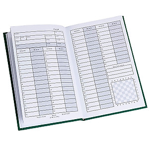WE Games Chess Scorebook & Chess Notation Book - Green Hardcover Chess Books with 100 Pages, Ideal Chess Score Sheets for Clubs & Tournaments