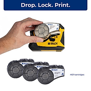 Brady M211 Portable Bluetooth Label Printer - Design. Preview. Print. All from Your Phone. Yellow/Black 4 in H x 5.4 in W x 2.6 in D
