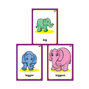 Super Duper Publications | Comparatives Fun Deck Flash Cards | Educational Learning Resource for Children