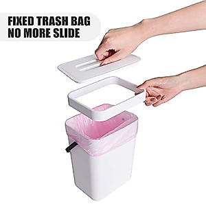 Cesun Small Trash Can with Lid Mini Kitchen Hanging Trash Can Tightly Sealed Odor Free, Small Countertop Compost Bin for Scraps from Daily Cooking, Mountable Trash Bin for Kitchen Counter, 3L White