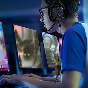 QJYTH Replacement A40 Cord Compatible with Astro A40 Headset, A40 Inline Mute Audio Cable for Astro A10/A40/A40TR Gaming Headset,Compatible with PS5/PS4 Controller(6.5 Feet, Black)