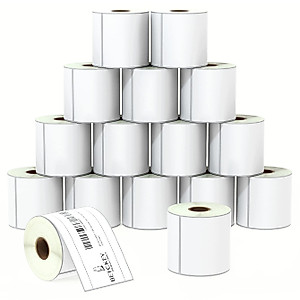 BETCKEY - 3" x 5" (76 mm x 127 mm) Multipurpose & Large Shipping Labels Compatible with Zebra & Rollo Label Printer,Premium Adhesive & Perforated [16 Rolls, 5600 Labels]