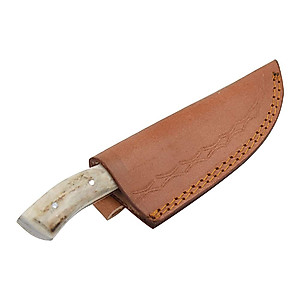Wild Turkey Handmade Wood Handle Full Tang Fixed Blade Hunting Knife With Genuine Leather Sheath