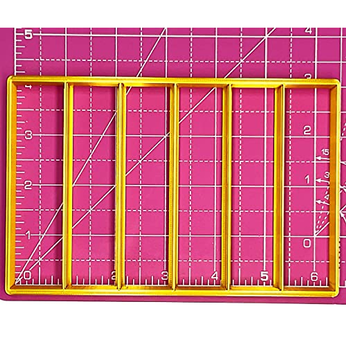 4 x 1 Inch Cookie Stick Cutter, Multi Cutter for 6 pieces, Rectangle-Shaped Dough, Fondant Multicutter (Cookie Sticks (4x1 inch))