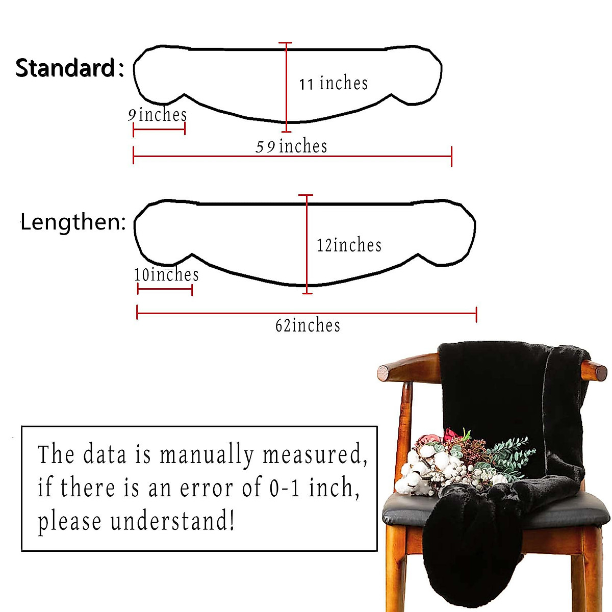 XMLMRY Faux Fur Shawl Women's Wrap Stole Shrug Luxury Winter Wedding Evening Party Bridal Bridesmaid Cover Up (Black, Lengthen)