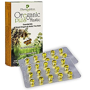 Oreganic Plus Mastic – Organic Wild Oregano Oil Capsules & Mastic Gum Oil – Immune Defense, Intestinal Support, Stomach Relief, Gut Restore, Kids Immune Support – 30 Pack