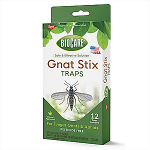 Enoz BioCare Gnat Stix for Fungus Gnats and Aphids, Pest Control for Plants and Greenhouses, Safe & Effective (12 Pack)