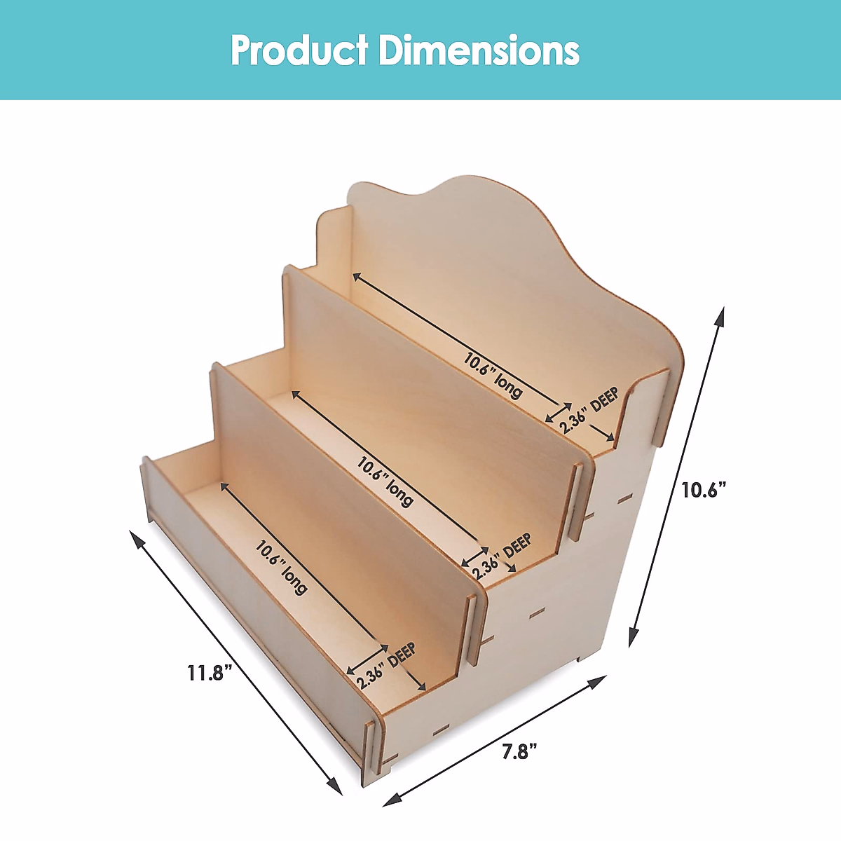 AnairsMo 3 Tier Greeting Card Display Stand, Wooden Display Stand, Card Display Stand, Portable Cardboard Sticker Display Stand for Vendors, Retail Counter, Table Display, Trade Shows, Showcase