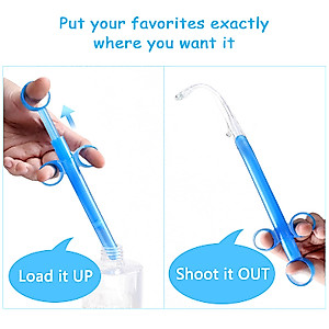 ANGCURE lube applicator for Women,Men,Female Lubricant Tube Shooter with 10ml Scales [2 Pack+Storage Bag] Reusable, Smooth with Rounded Tip & Cap,Easy use/Clean