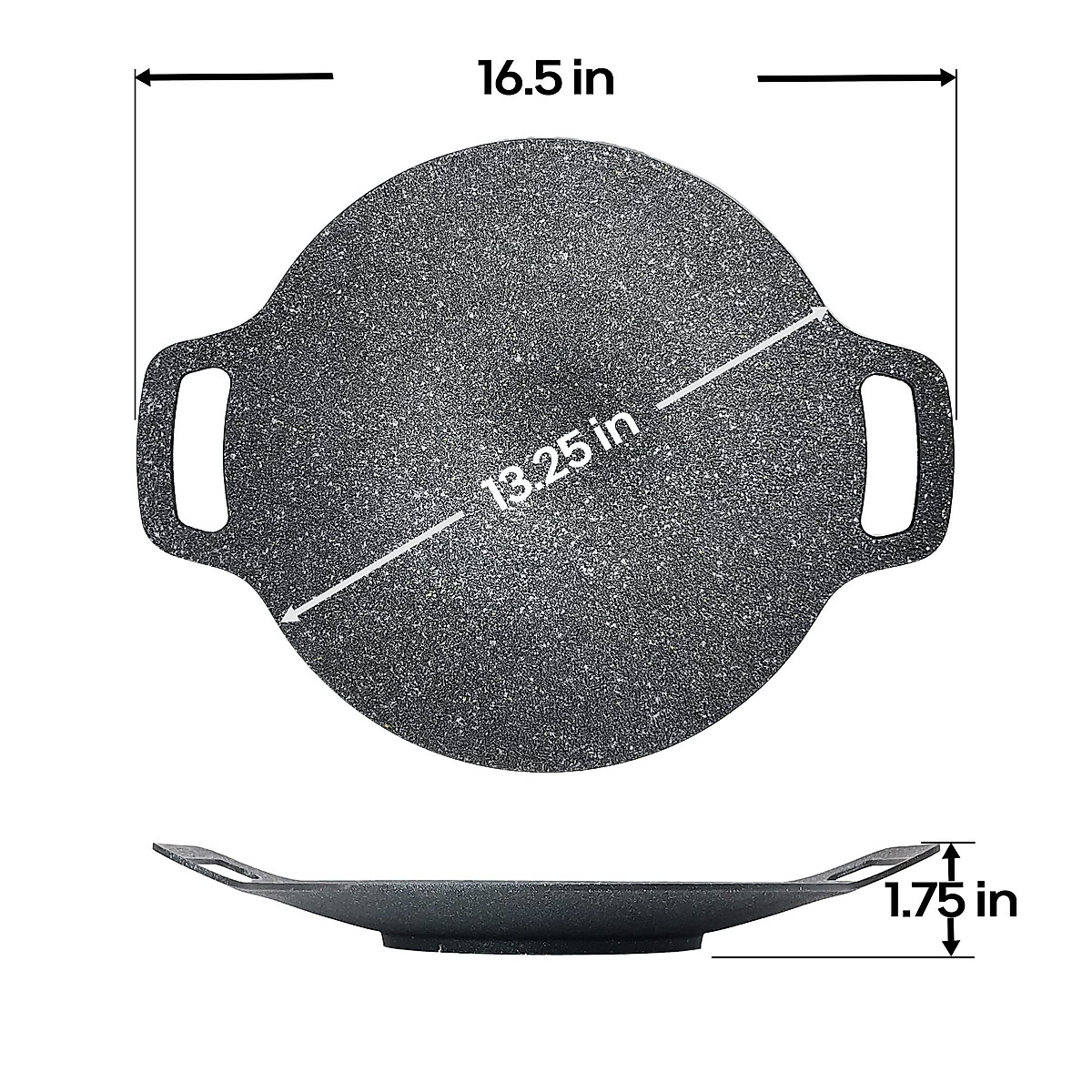 Saltlas Korean style BBQ Grill Pan for Stove Top, Camping Stove and IH Stove, 13"- Round Griddle with 6 Layers, Non-stick Coating frying Pan