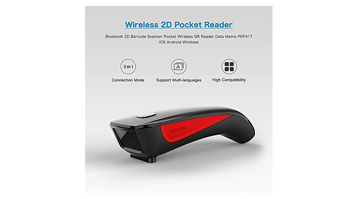 NETUM Mini 2D Bluetooth Barcode Scanner | 3-in-1 Wireless