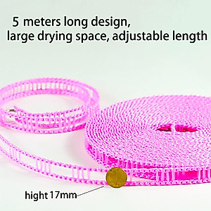 Gouccpu Nylon 2 Pack 13.5ft/8m Clothesline, Portable Windproof Non-Slip Laundry Drying Hanger Rope, Travel Clothes Line with Adjustable Length for Home Hotel Camping Outdoor Indoor Use