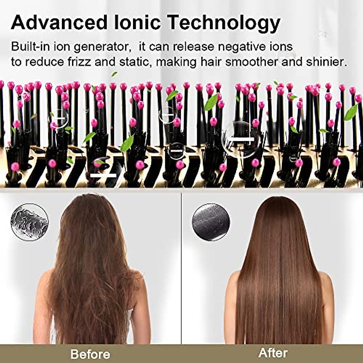FVW One Step Blow Dryer Brush , 4-in-1 Hair Dryer Brush with 3-Adjustable Temperature , Hot Air Brush for Hair Fast Drying, Straightening and Curling, Salon