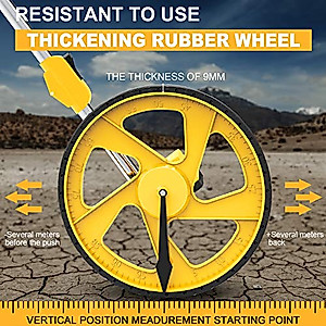 Zozen Distance Measuring Wheel in Feet and Inches, Collapsible Measure Wheel Imperial Industrial Measuring Wheel with Backpack and Tape Measure